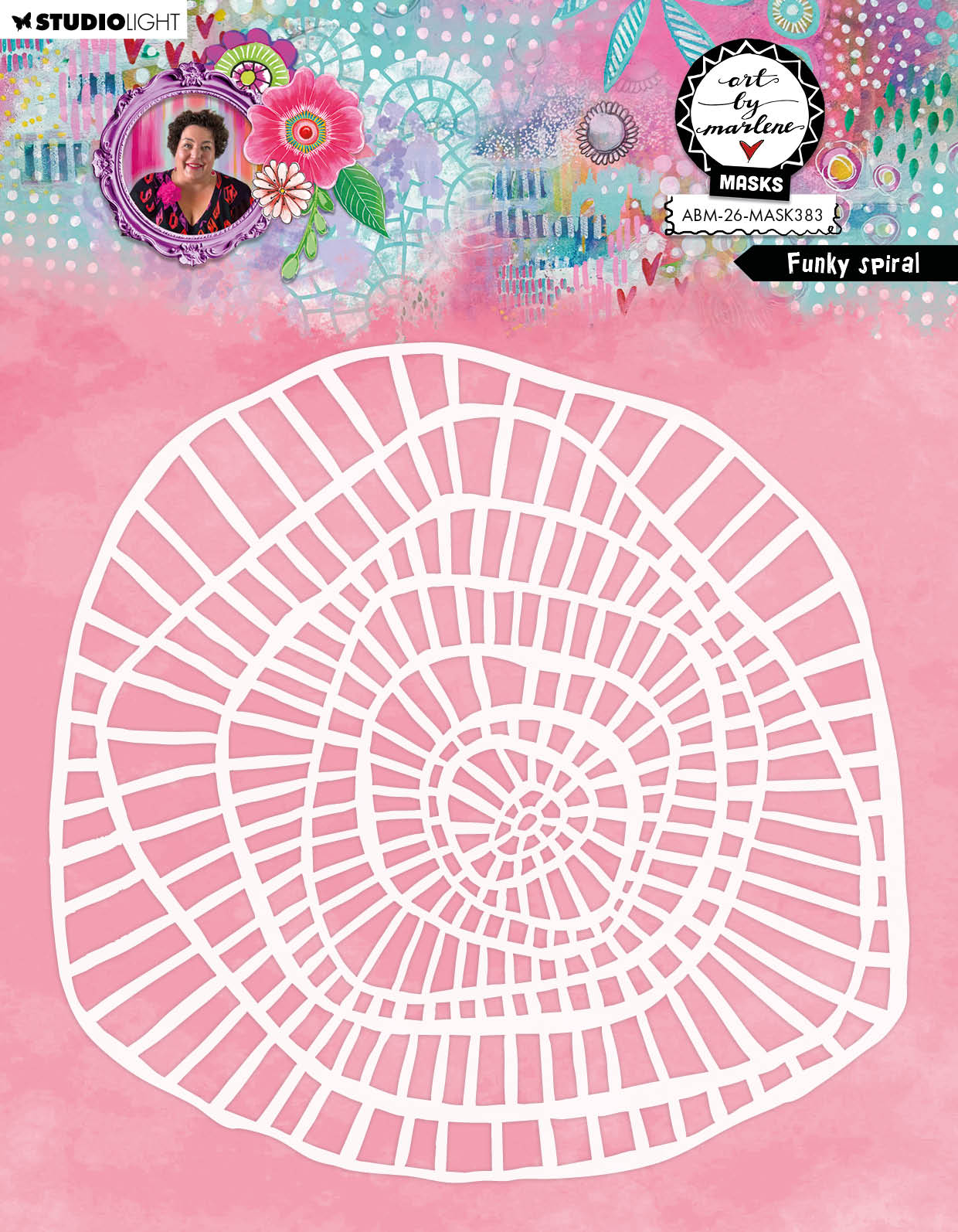 Art By Marlene Mask Funky spiral Art by Marlene 203x203x1mm 1 Piece ...