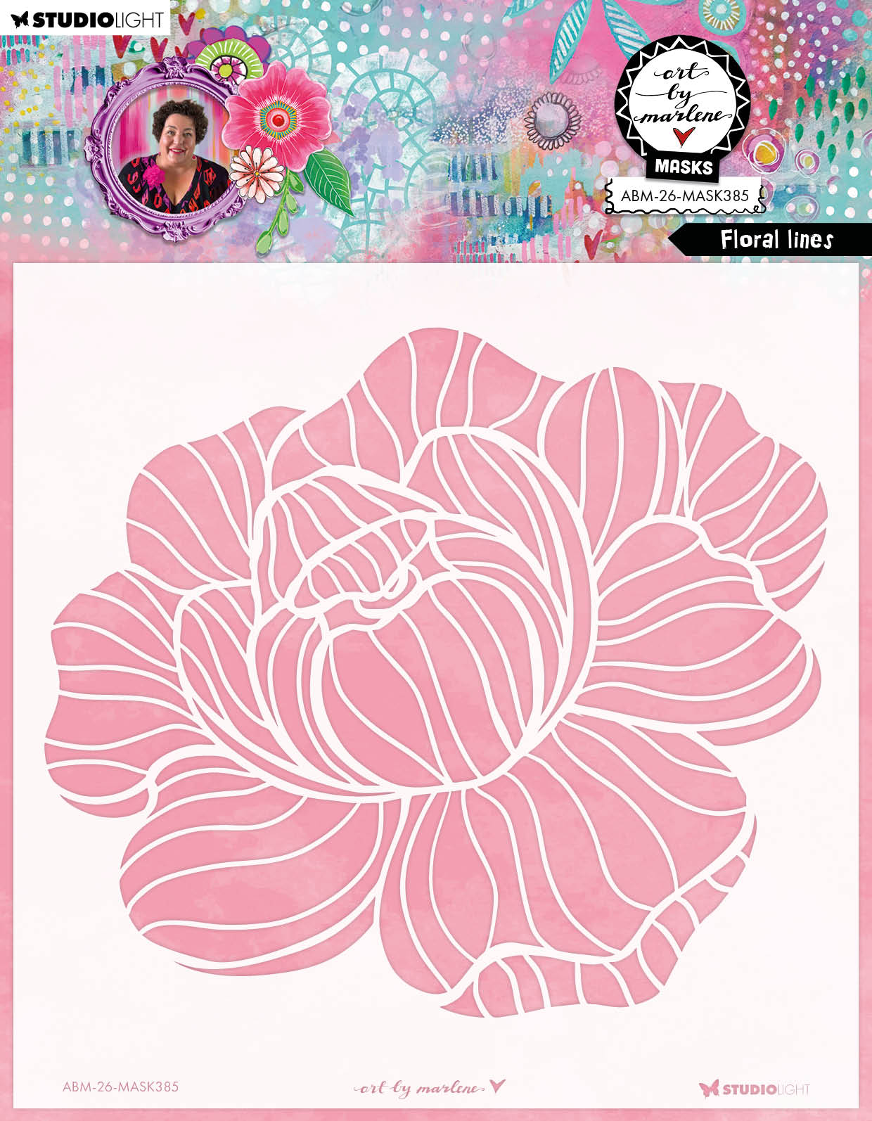 Art By Marlene Mask Floral lines Art by Marlene 203x203x1mm 1 Piece ...