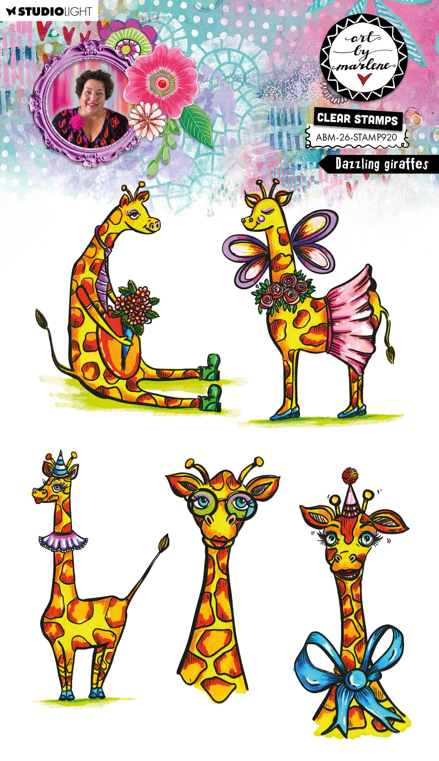 Art By Marlene Clear Stamp Dazzling giraffes Art by Marlene 148x210x3m ...
