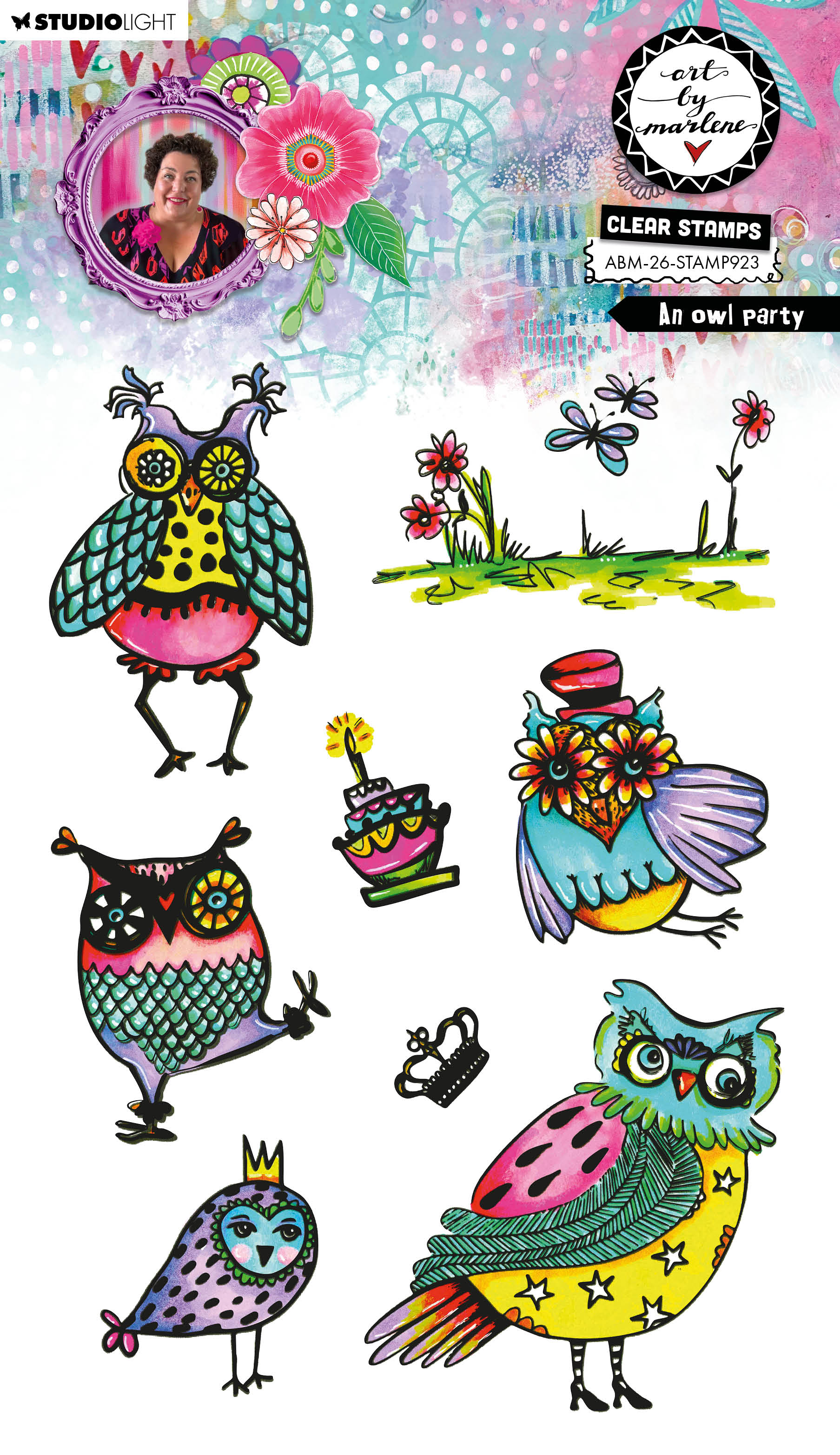 Art By Marlene Clear Stamp An owl party Art by Marlene 148x210x3mm 8 P ...