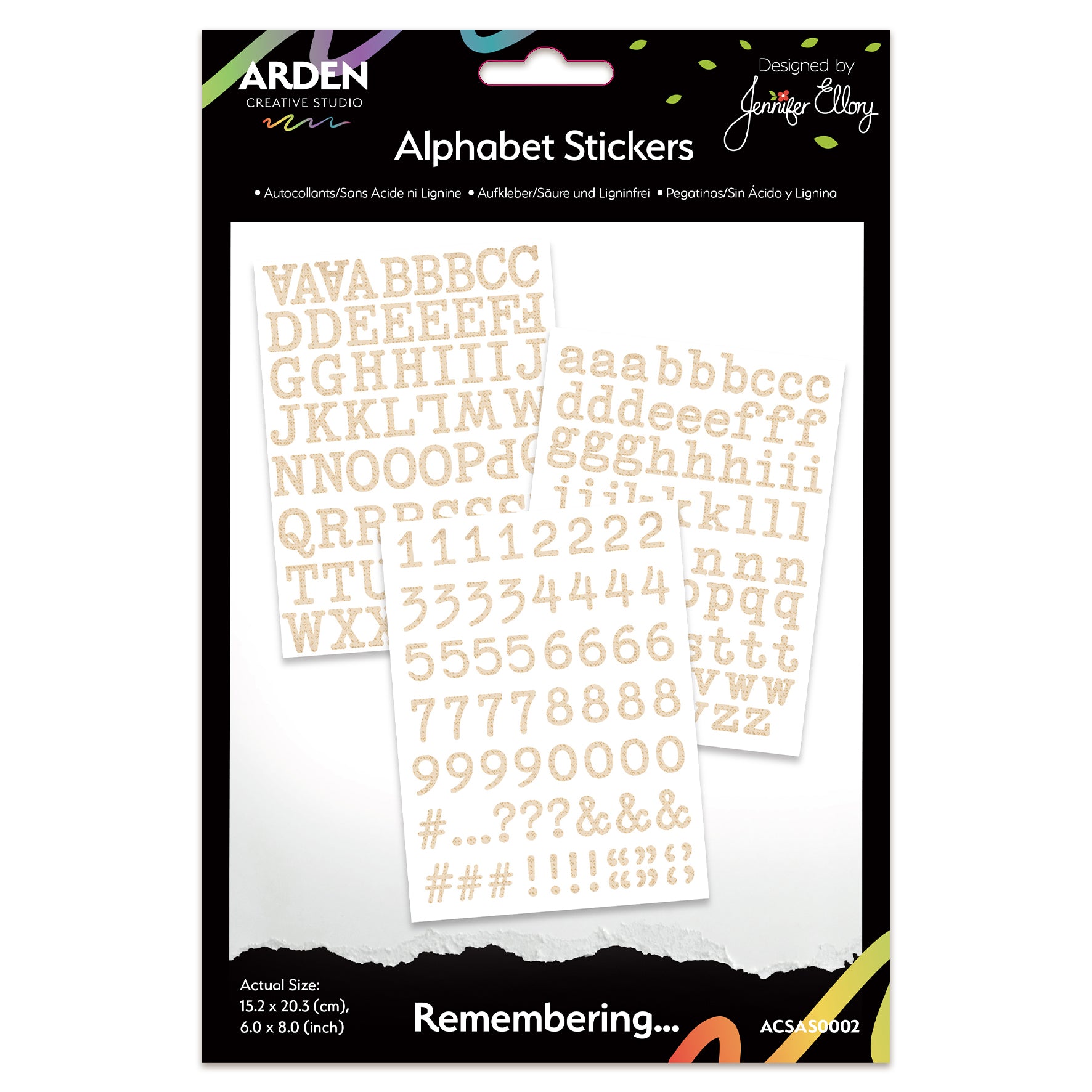 Arden Creative Studio Remembering... Alphabet Stickers – AALL & Create