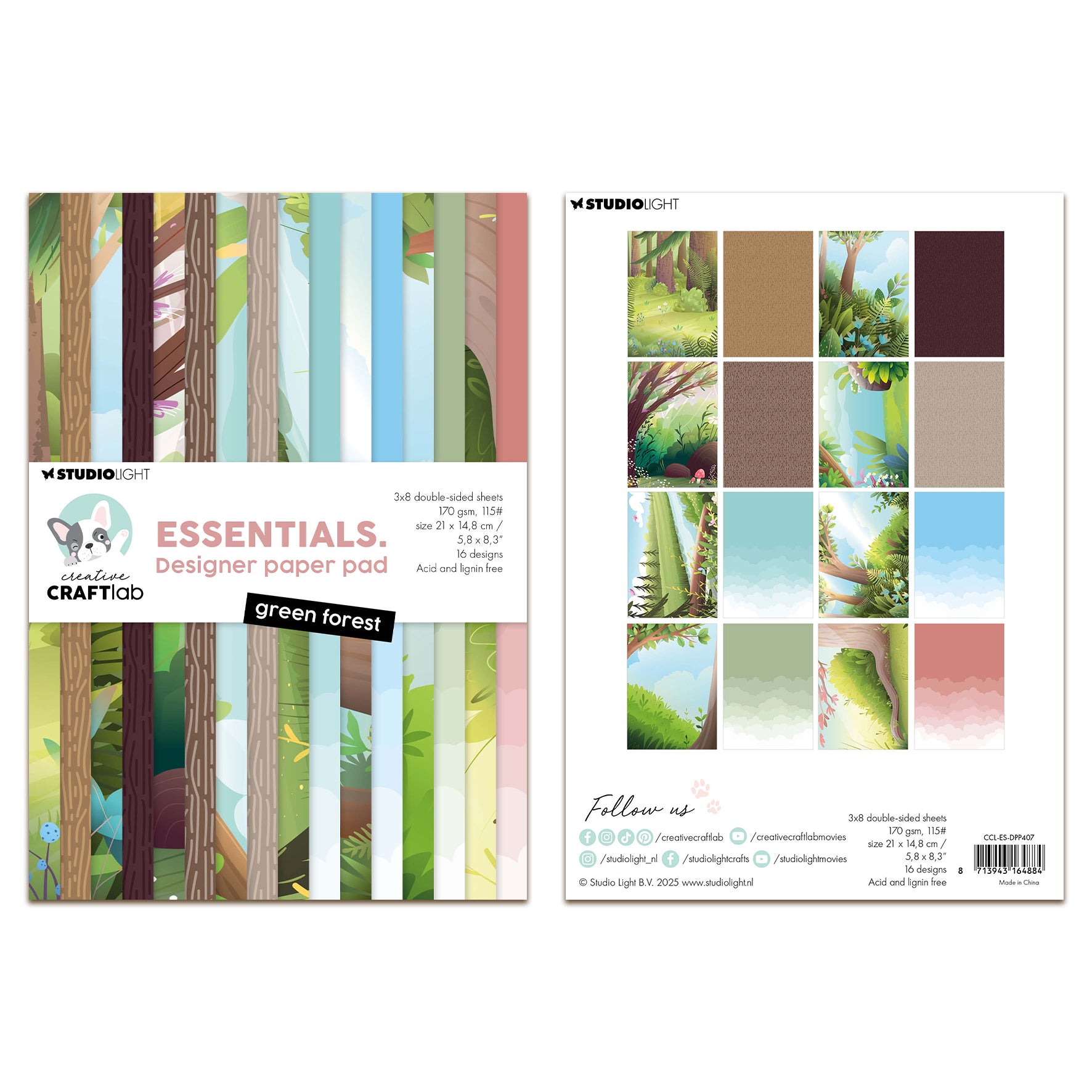 Creative Craftlab Essentials Designer Paper Pad Green Forest – AALL & Create