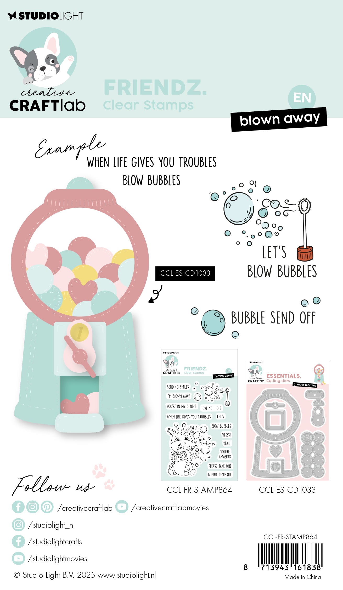 Creative Craftlab Clear Stamp Blown away Friendz – AALL & Create