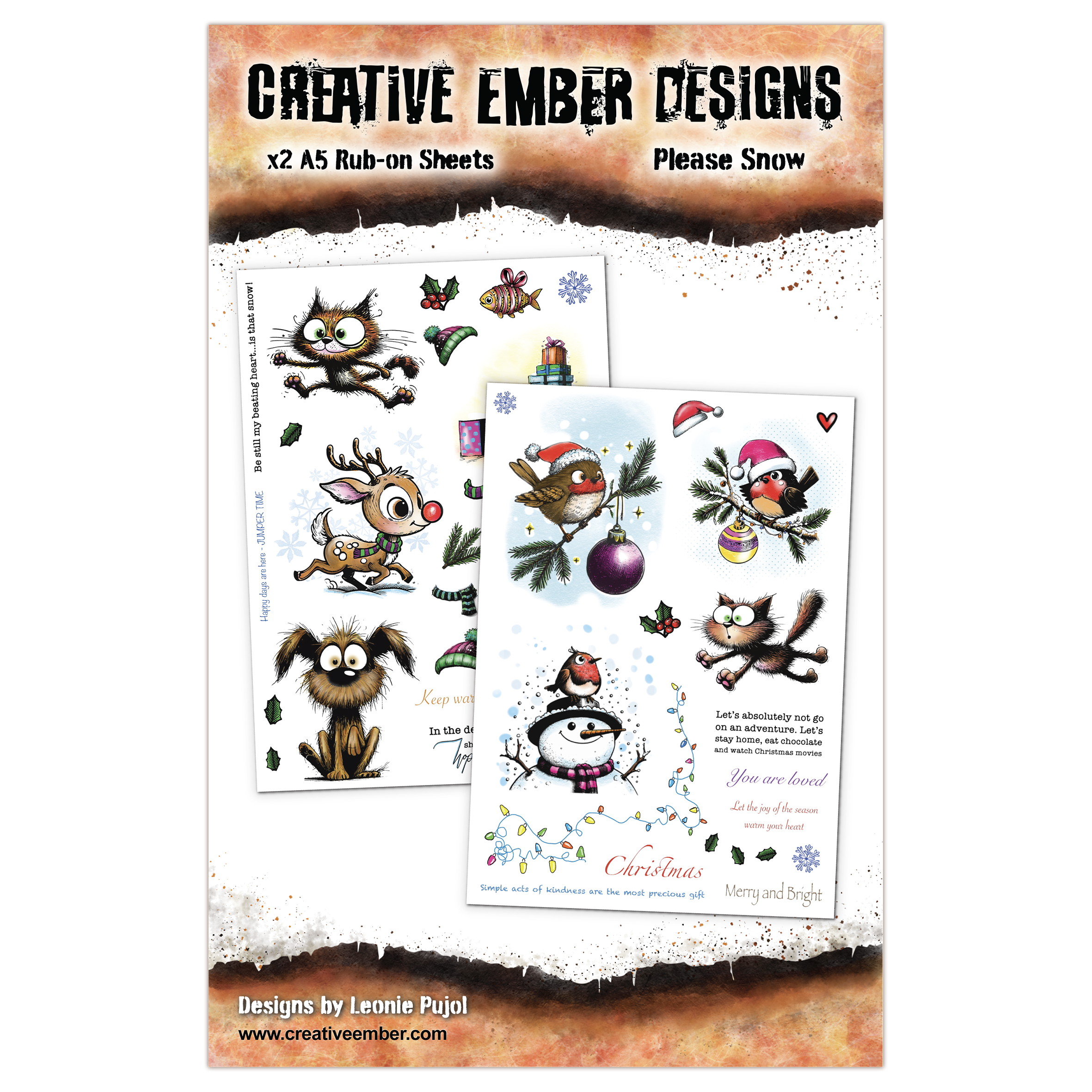 Creative Ember Designs Please Snow - A5 Rub-Ons – AALL & Create