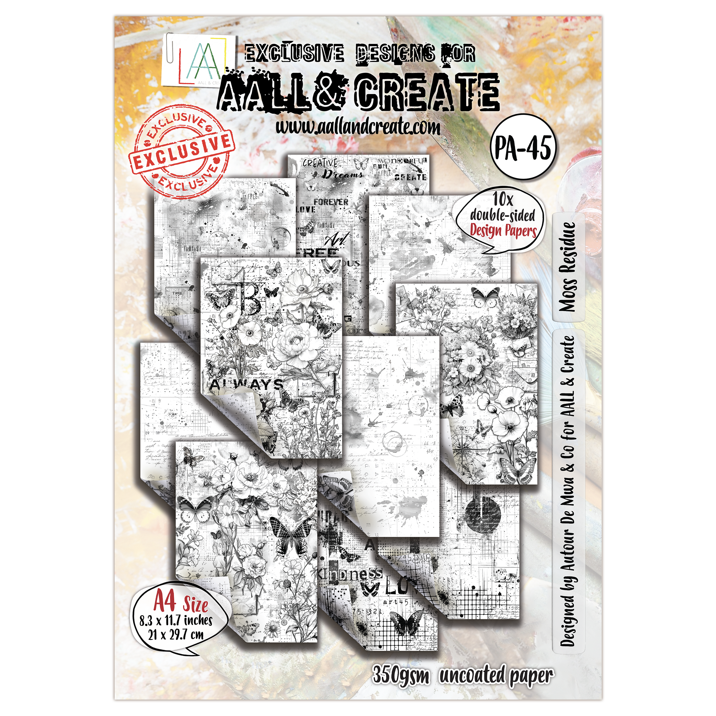 PA-45 - A4 Design Paper - Moss Residue – AALL & Create