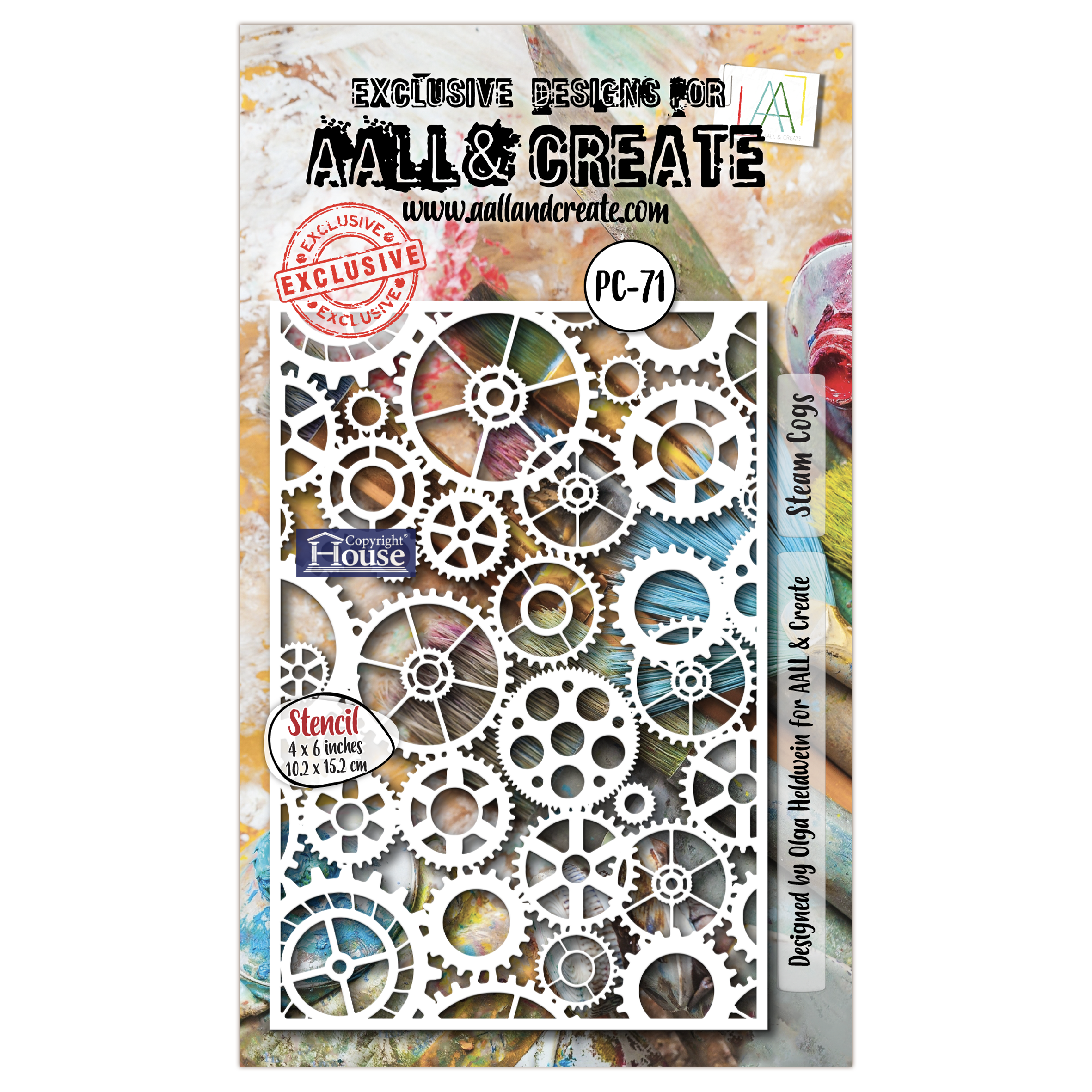 PC-71 - 4"x6" Stencil - Steam Cogs – AALL & Create