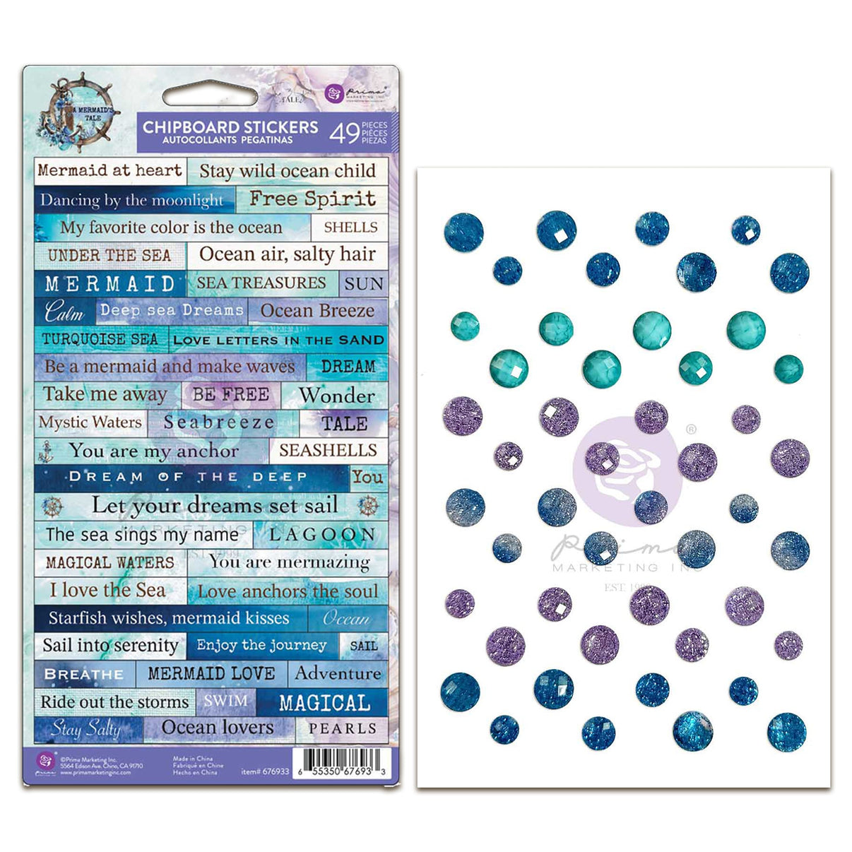Prima Marketing A Mermaid's Tale Sticker & Crystals Bundle – AALL & Create