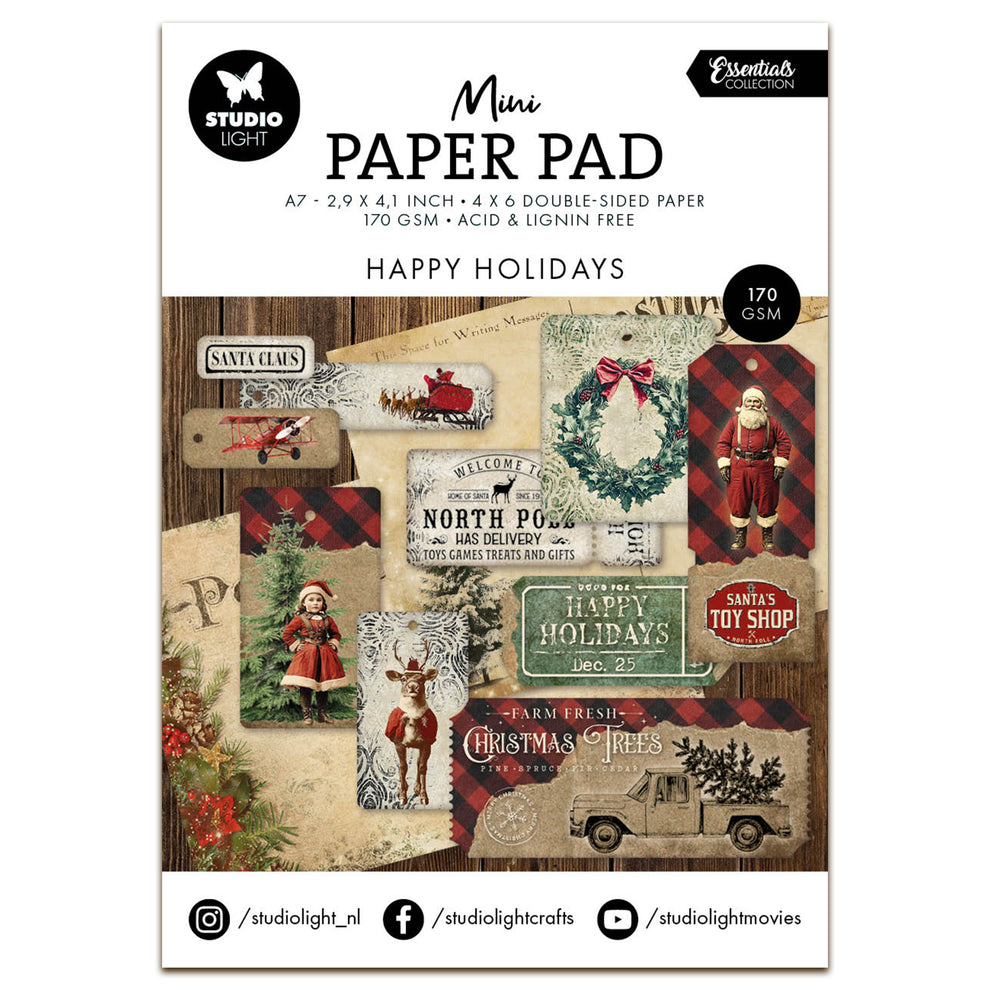 Studio Light Essentials Mini Paper Pad Happy Holidays – AALL & Create