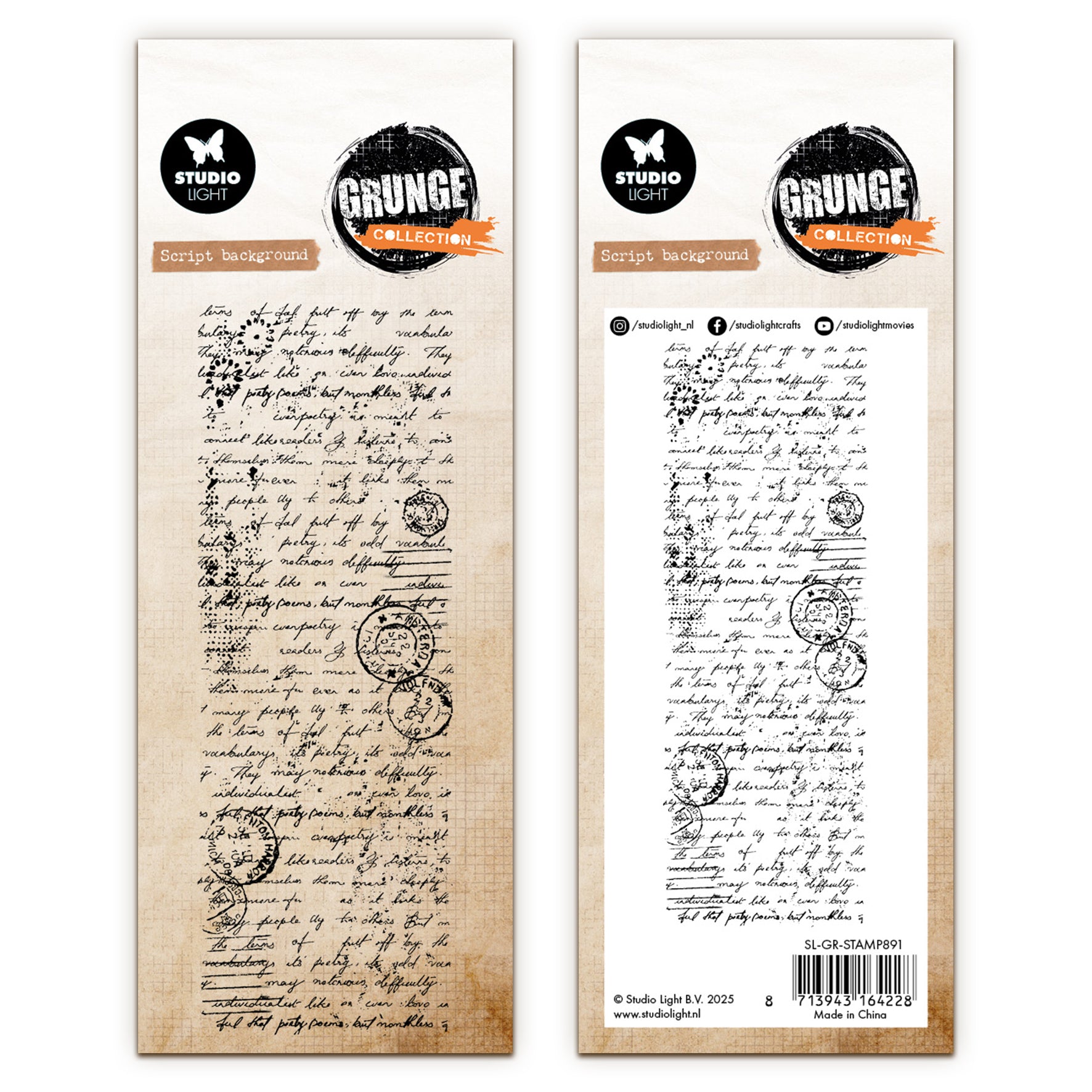 Studio Light Grunge - Clear Stamp Script Background – AALL & Create