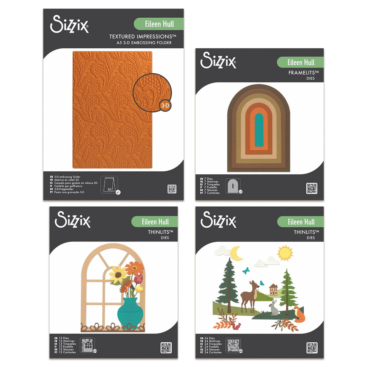 Sizzix Eileen Hull Die & Embossing Folder Bundle – AALL & Create