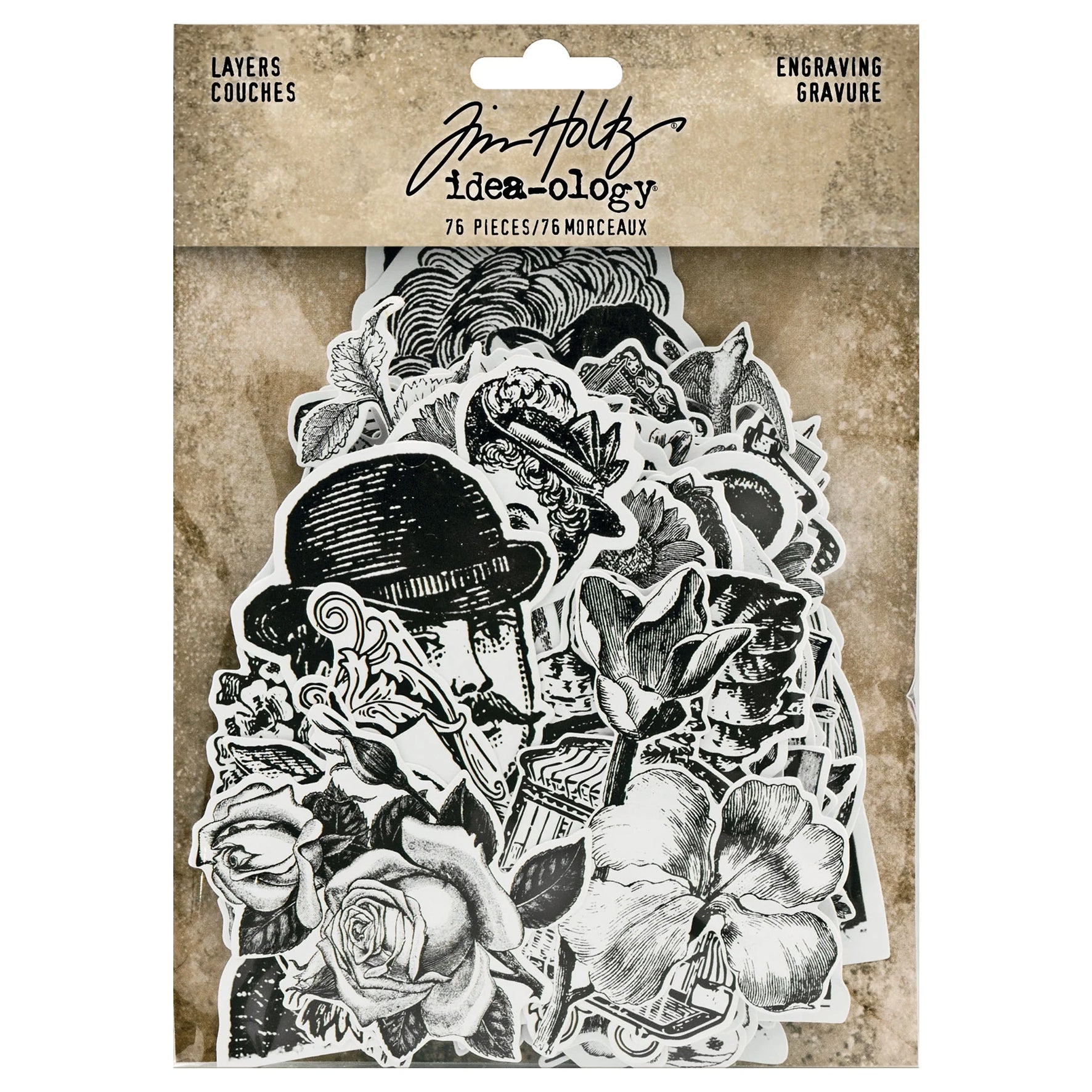 Idea-ology Tim Holtz Layers Die-Cuts 76 Pcs - Engraving – AALL & Create