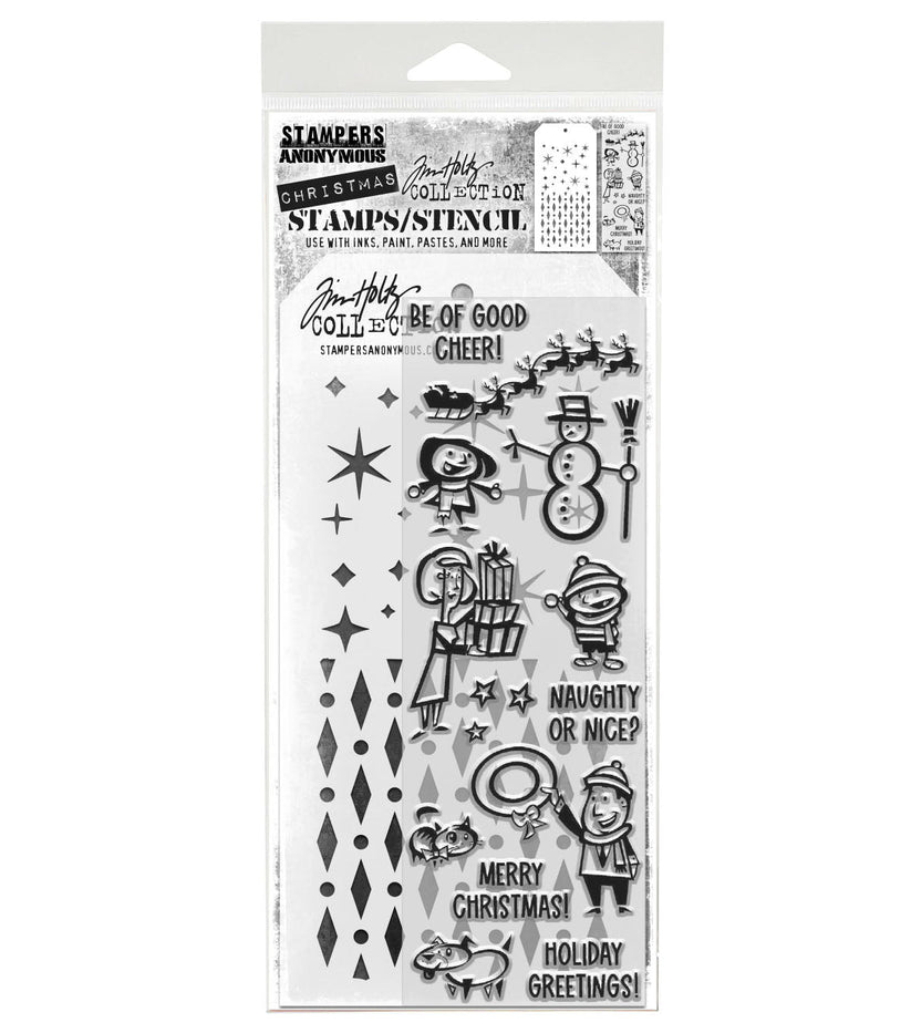 Stampers Anonymous Christmas Cartoons Tim Holtz Clear Stamp and Stenci ...