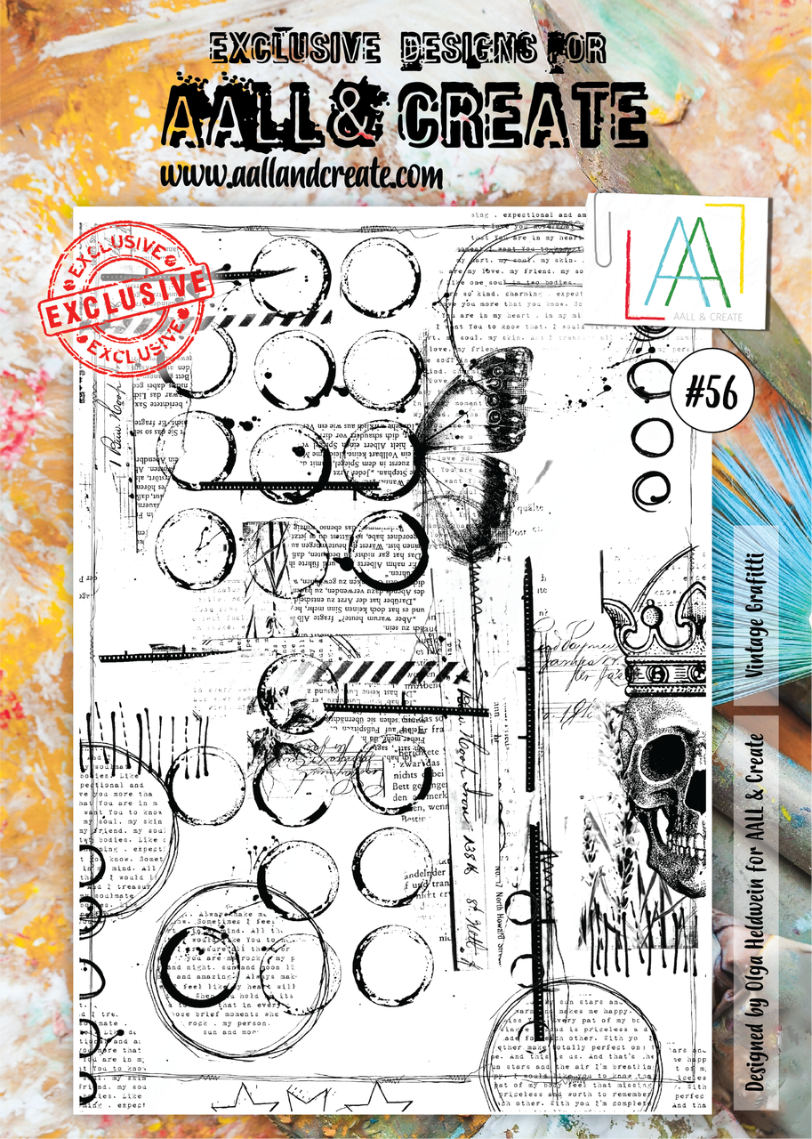 #56 - A4 Clear Stamp Set - Vintage Graffiti – AALL & Create