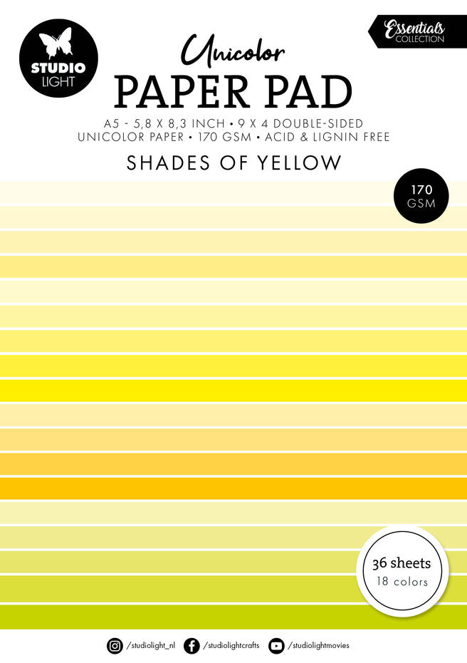 Studio Light Shades Of Yellow A5 Paper Pad – AALL & Create